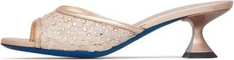 Loriblu Femme, Chaussures, Rose, Taille: 35 EU Mule en nappa effet miroir avec cristaux