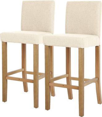 Naturoo home24 Barstuhl Nello 2er-Set 43 x 109 x 54cm Weiß