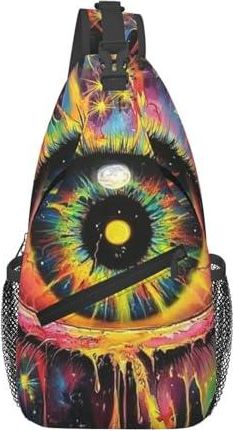 Generic Sac &agrave; dos &agrave; bandouli&egrave;re pour homme - Design psych&eacute;d&eacute;lique - Sac &agrave; dos de randonn&eacute;e