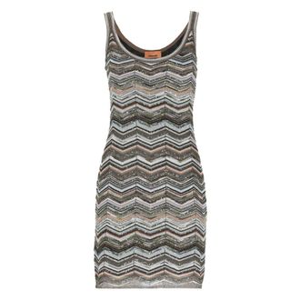 Missoni Robe courte en maille chevron avec sequins - Femme - Robes - Multicolore - Taille: 36 FR