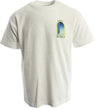 Casablanca Homme, Tops, Blanc, Taille: S M-Ss26-Jts-001-10 T-shirt