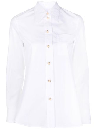 Lanvin chemise en coton à col pointu - Blanc