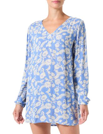 Kaffe Kleid KAamber 36, Ultramarine/White Flower 36