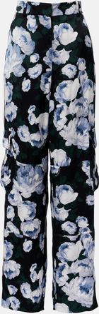 Stella McCartney Bedruckte Pyjama-Hose aus Satin