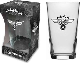 Mot&ouml;rhead Bierglas, geh&auml;mmertes Band-Logo, offizielle Verpackung, Einheitsgr&ouml;&szlig;e