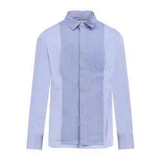 sacai Knopfverschluss Klassisches Hemd mit &uuml;berlappender Vorderseite - - Shirts - Herren - Blau - L
