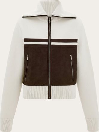 Ferragamo Damen Blouson in Doppelmaterial Wei&szlig;