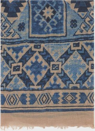 Gerard Darel Echarpe imprimé inca en laine - RAISSA - Indigo