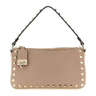 Valentino Garavani Rockstud Small Leather Shoulder Bag - - Bags - Damen - Rosa - ONE SIZE