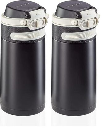 Leifheit Thermobecher Flip 350ml, Kaffeebecher 100% dicht, praktisches &Ouml;ffnen mit einer Hand, Trinkbecher to go mit Filter f&uuml;r Wasser mit Obstst&uuml;cken, h&auml;lt Get