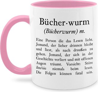 Shirtracer Tasse Tassen 325ml - Statement - B&uuml;cherwurm Definition I Buchliebhaber Geschenk B&uuml;cherwurm Geschenk f&uuml;r B&uuml;cherw&uuml;rmer Weihnachtsgeschenke Leseratten Ge