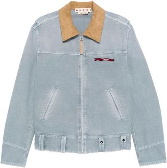 Marni Homme, Vestes, Bleu, Taille: L Veste zipp&eacute;e &agrave; col contrastant