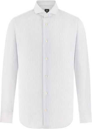 Boggi Milano Homme, Chemises, Bleu, Taille: 3XL 1000 Chemise en coton ray&eacute; coupe slim