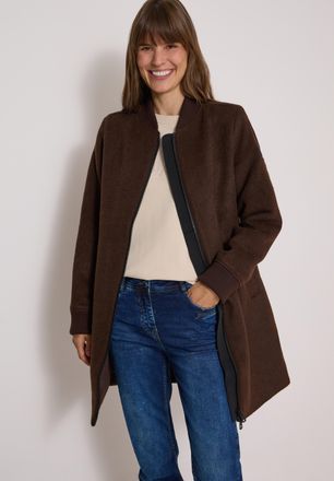 Cecil Wollmantel CECIL, Damen, Gr. XXL (46), braun (chocolate sauce braun), Stoff, Oberstoff: 72% Polyester, 25% Wolle, 3% Polyacryl. Futter: 100% Polyester