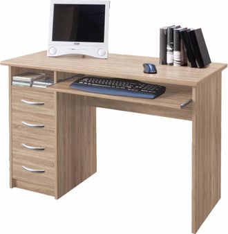 Emob Schreibtisch Jils 110cm mit 4 Schubladen - Eiche