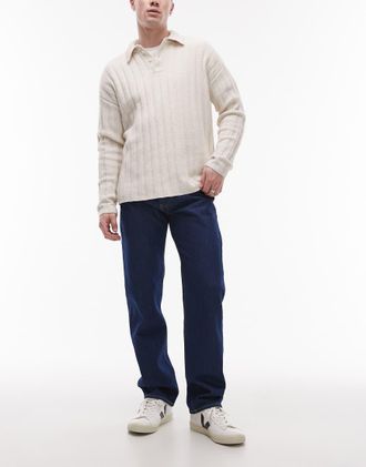 Calvin Klein Jeans Jean droit standard - Indigo d&eacute;lav&eacute;-Bleu