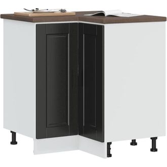 vidaXL Vidaxl - Armoire dangle de cuisine Porto noir bois ding&eacute;nierie