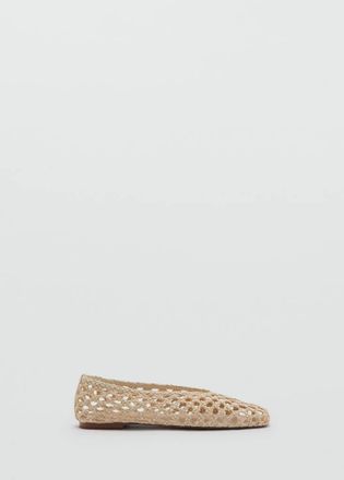 Mango Ballerine tress&eacute;e &eacute;cru - Femme - 36 - MANGO