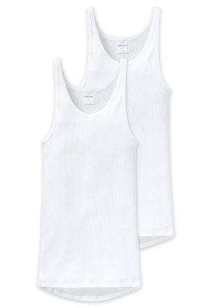 Schiesser Unterhemd SCHIESSER Original Classics, Herren, Gr. 5, N-Gr, wei&szlig; (100, wei&szlig;), Doppelripp, Obermaterial: 100% Baumwolle, unifarben, eng, Rundhals, Unte