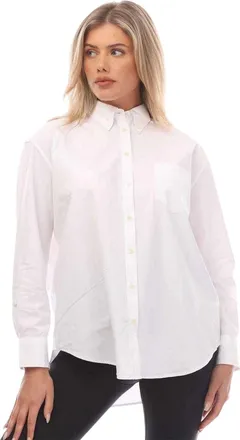 GANT Hemd f&uuml;r Damen, Baumwoll-Popelin, Lang&auml;rmlig (Wei&szlig;)