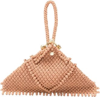 Alemais Femme, Sacs, Beige, Taille: ONE Size Mini Pochette Trap&egrave;ze en Macram&eacute;