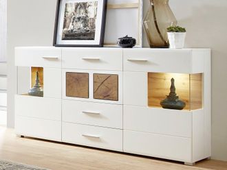 M&ouml;belando Sideboard Anrichte Beistellschrank Highboard Vitrinenschrank Schrank Kathlin I