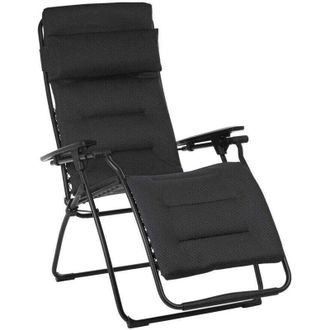 Lafuma Mobilier Gepolsterte Zero-Gravity-Relaxliege-Garten - Futura - AirComfort - Schwarz Acier - Lafuma Mobilier