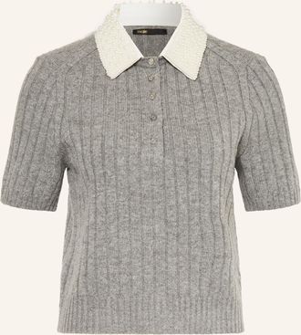 Maje Strickshirt Mit Schmuckperlen grau