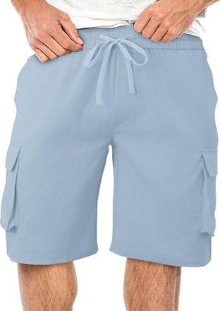 Generic Short cargo pour homme, pantalon de jogging pour homme, taille &eacute;lastique, respirant, extensible, l&eacute;ger, respirant, short de sport, gym, entra&icirc;nement, 