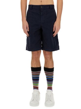 Paul Smith Cotton Cargo Cargo Shorts - Blue