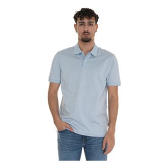 HUGO BOSS Poloshirt mit kurzen &Auml;rmeln und Fliesenmuster - - Tops - Herren - Blau - L
