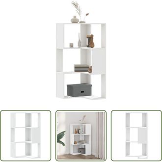 vidaXL vidaXL Holzregal - Eck-B&uuml;cherregal 3 B&ouml;den Wei&szlig; 50x50x102 cm Holzwerkstoff