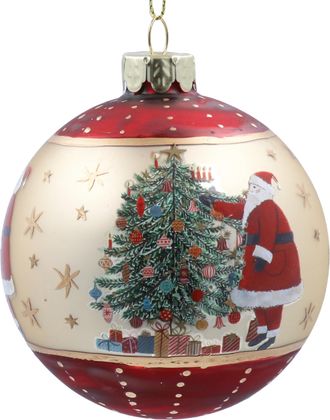 Gisela Graham Traditioneller Weihnachtsmann, Rot und Gold, 8 cm