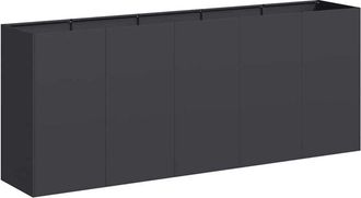 vidaXL Vidaxl - Jardinière noir 200x40x80 cm acier laminé à froid