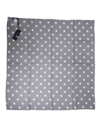 Dolce & Gabbana Mens Blue Polka Dot Silk Square Foulard 91.5cm X 89.5cm Scarf