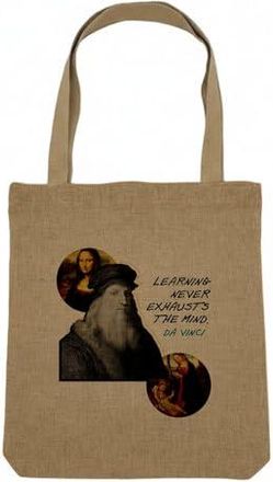 Fabulous Sac Shopping Tote Bag Aspect Lin - Learning Never Exhausts the Mind Da Vinci Quotes Inspirational Artistic - Sac de Courses Toile Epaisse 360g Beige N
