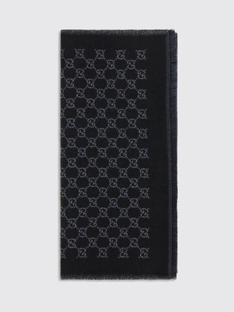 Gucci Jacquard-Schal aus Merinowolle mit GG-Monogramm und Fransensaum