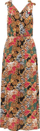 Faina Maxikleid mit Allover-Print Damen Rot Mehrfarbig