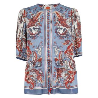 Farm Rio Farm Rio, Femme, Blouses et Chemises, Multicolore, Taille: 40 FR Blouse &agrave; Manches Courtes et Imprim&eacute; Foulard Paisley