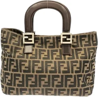 Fendi Sac &agrave; main vintage en toile Pre-owned - Femme - Pre-owned - Brun - Taille: ONE Size