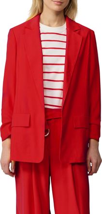 s.Oliver Langer Blazer aus Viskosemix mit Raff-Detail am Ärmel