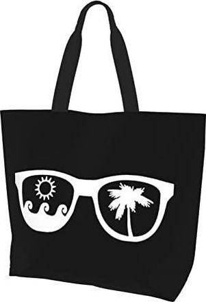 AOOEDM Lunettes de soleil de plage Sac fourre-tout r&eacute;utilisable en toile pour femme