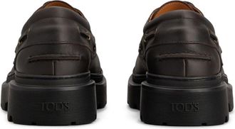 Tod's Calf Leather Boat Loafers - Brown