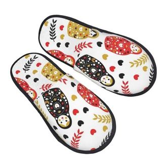 Generic Pantoufle Maison Poup&eacute;e Russe Matriochka Hiver Chaussures Chaudes Antid&eacute;rapantes Hiver Pantoufles Confortable Chaussons Maison Pour Camping Voyages Ma