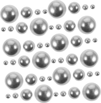 SOLUSTRE 110 Stück Teiliges Vase Füller mit Silberne Fake Perlen ohne Schwimmende Deko für Blumenarrangements DIY Hochzeit Party Bastelperlen für Vase Dekorati