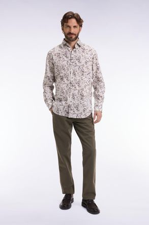 Eden Park Pantalon Chino Sans Plis En Coton Stretch Kaki