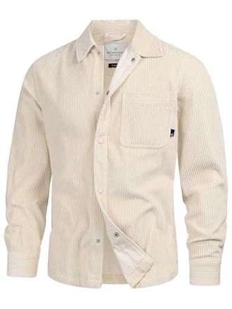 Kronstadt KSChandos Overshirt en velours c&ocirc;tel&eacute; pour homme 100 % coton avec boutons | Chemise mi-saison pour homme, Blanc cass&eacute;, M