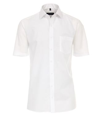 Casamoda Kurzarmhemd CASAMODA, Herren, Gr. 39, N-Gr, wei&szlig;, Web, Obermaterial: 100% Baumwolle, unifarben, regular fit h&uuml;ftbedeckend, Rundhals, Hemden, Businessh