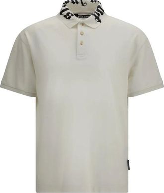 Palm Angels Homme, Tops, Blanc, Taille: L Neck Logo Polo