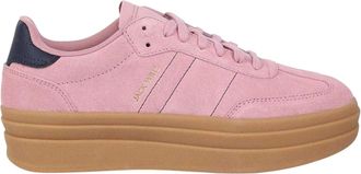Jack Wills Newbury Sneaker f&uuml;r Damen, Wildleder, Plattform-Absatz (Pink/Marine/Gummi Rosa)